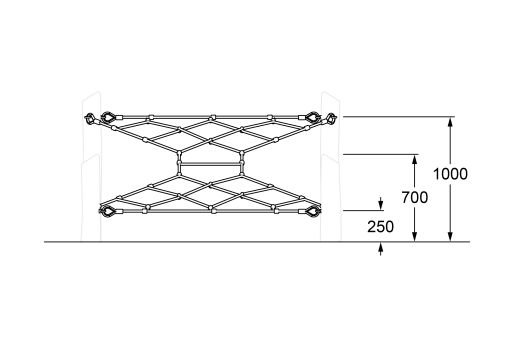 Natural Mini Inclined Cross Net - Kaebel Leisure