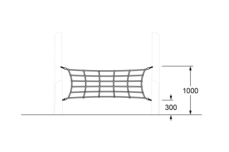 Natural Mini Inclined Squared Net - Kaebel Leisure